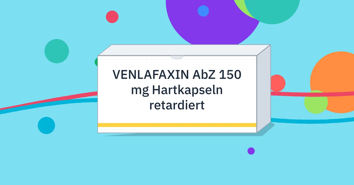 Symbolbild: Packung mit der Aufschrift VENLAFAXIN AbZ 150 mg Hartkapseln retardiert (PZN 01124023) – Verfügbarkeit und Bezug in Apotheken in Frankfurt am Main