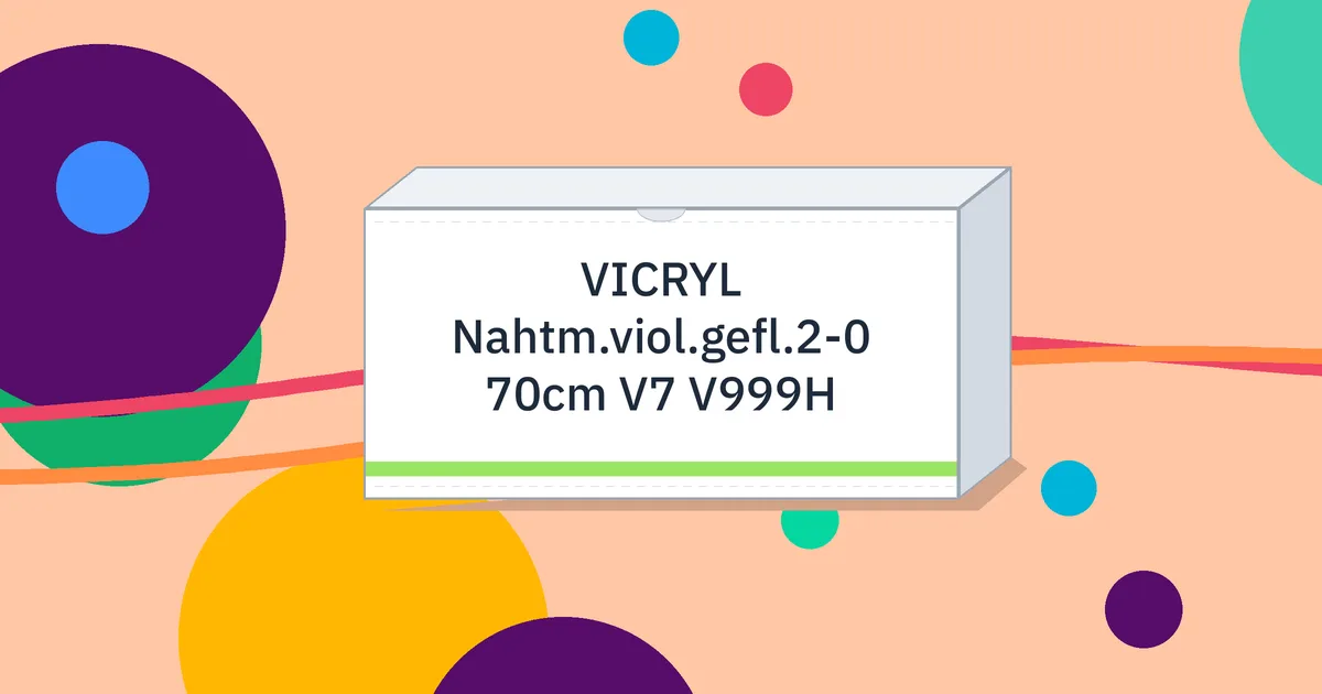 Symbolbild: Packung mit der Aufschrift VICRYL Nahtm.viol.gefl.2-0 70cm V7 V999H (PZN 16393591) – Verfügbarkeit und Bezug in Apotheken in Frankfurt am Main