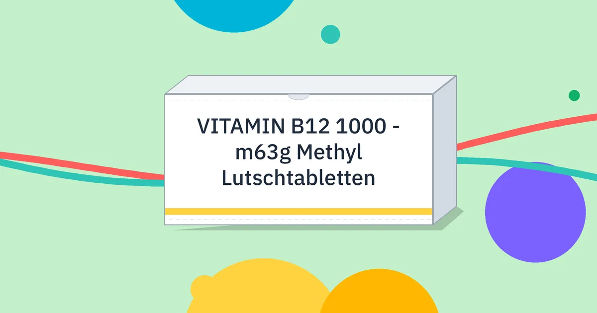Symbolbild: Packung mit der Aufschrift VITAMIN B12 1000 -m63g Methyl Lutschtabletten (PZN 17965894) – Verfügbarkeit und Bezug in Apotheken in Frankfurt am Main