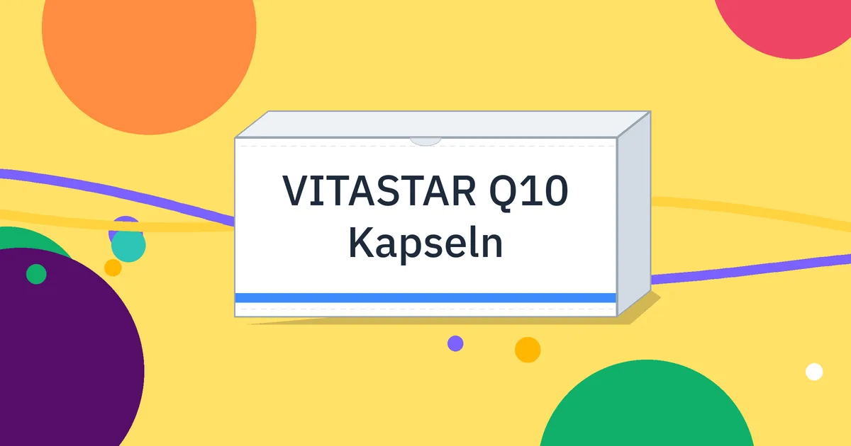 Symbolbild: Packung mit der Aufschrift VITASTAR Q10 Kapseln (PZN 16002811) – Verfügbarkeit und Bezug in Apotheken in Frankfurt am Main