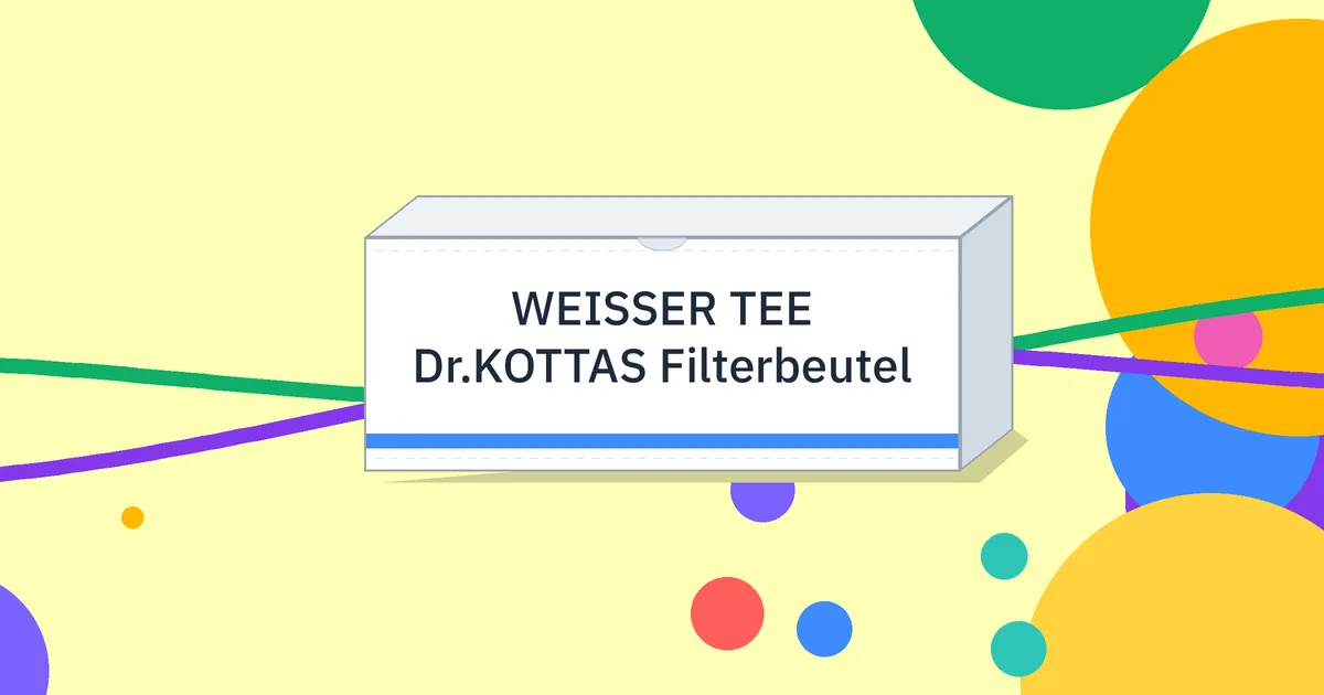 Symbolbild: Packung mit der Aufschrift WEISSER TEE Dr.KOTTAS Filterbeutel (PZN 09920067) – Verfügbarkeit und Bezug in Apotheken in Frankfurt am Main