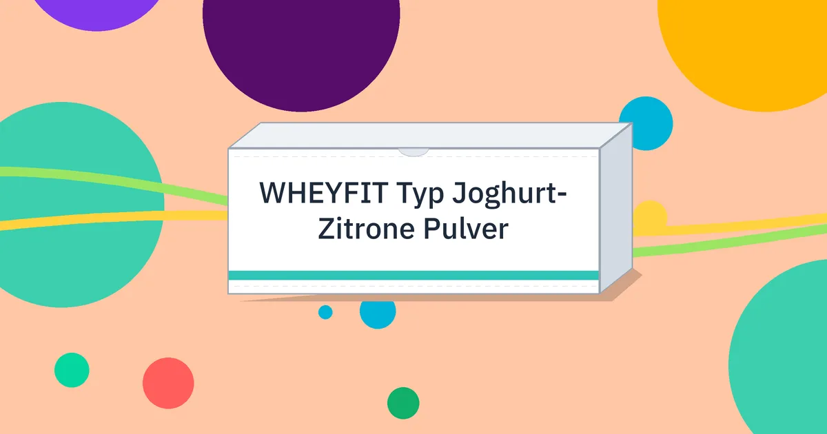 Symbolbild: Packung mit der Aufschrift WHEYFIT Typ Joghurt-Zitrone Pulver (PZN 13245022) – Verfügbarkeit und Bezug in Apotheken in Frankfurt am Main