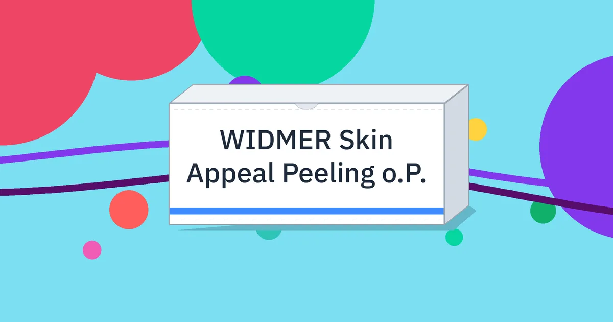 Symbolbild: Packung mit der Aufschrift WIDMER Skin Appeal Peeling o.P. (PZN 19396029) – Verfügbarkeit und Bezug in Apotheken in Frankfurt am Main