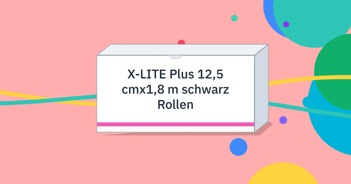 Symbolbild: Packung mit der Aufschrift X-LITE Plus 12,5 cmx1,8 m schwarz Rollen (PZN 14441593) – Verfügbarkeit und Bezug in Apotheken in Frankfurt am Main