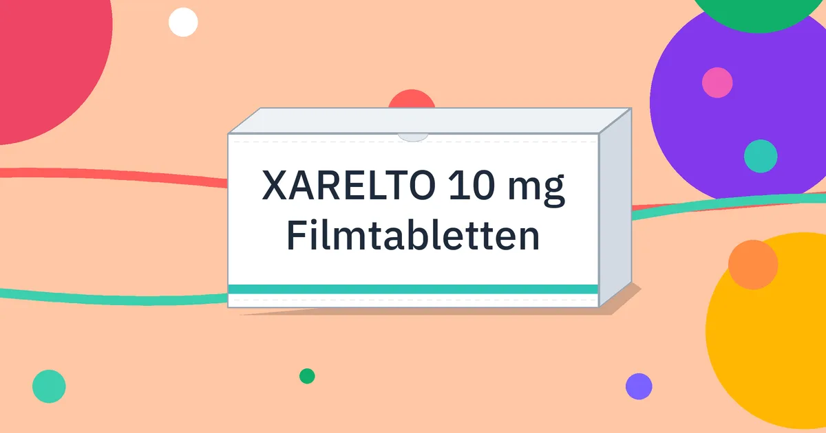 Symbolbild: Packung mit der Aufschrift XARELTO 10 mg Filmtabletten (PZN 17363899) – Verfügbarkeit und Bezug in Apotheken in Frankfurt am Main