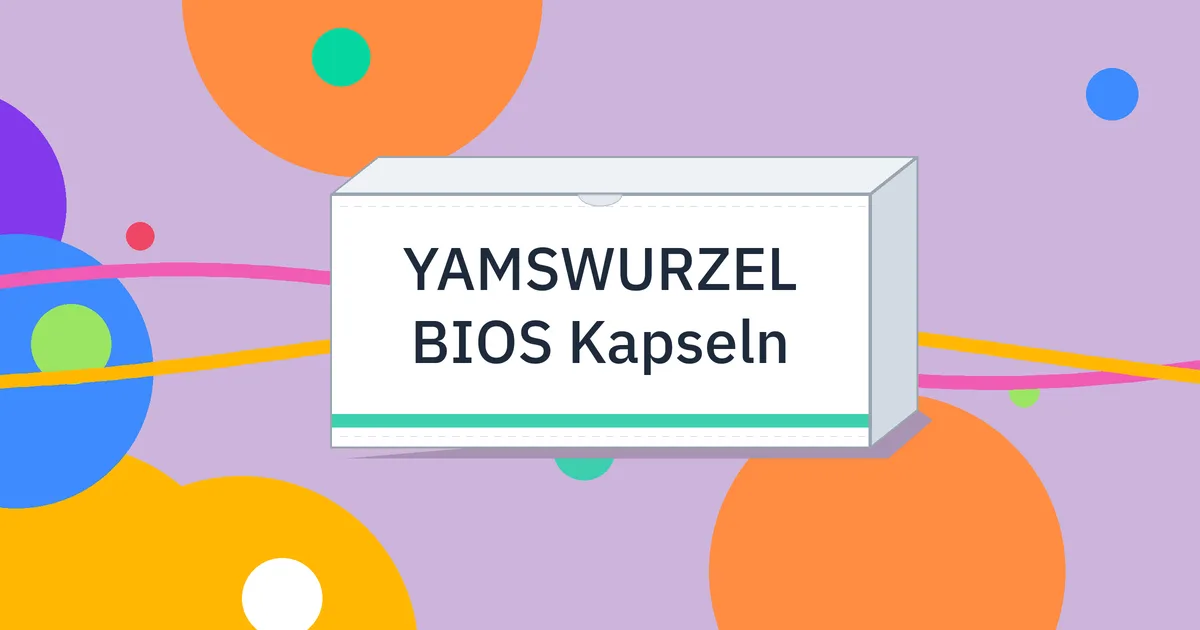 Symbolbild: Packung mit der Aufschrift YAMSWURZEL BIOS Kapseln (PZN 00777415) – Verfügbarkeit und Bezug in Apotheken in Frankfurt am Main