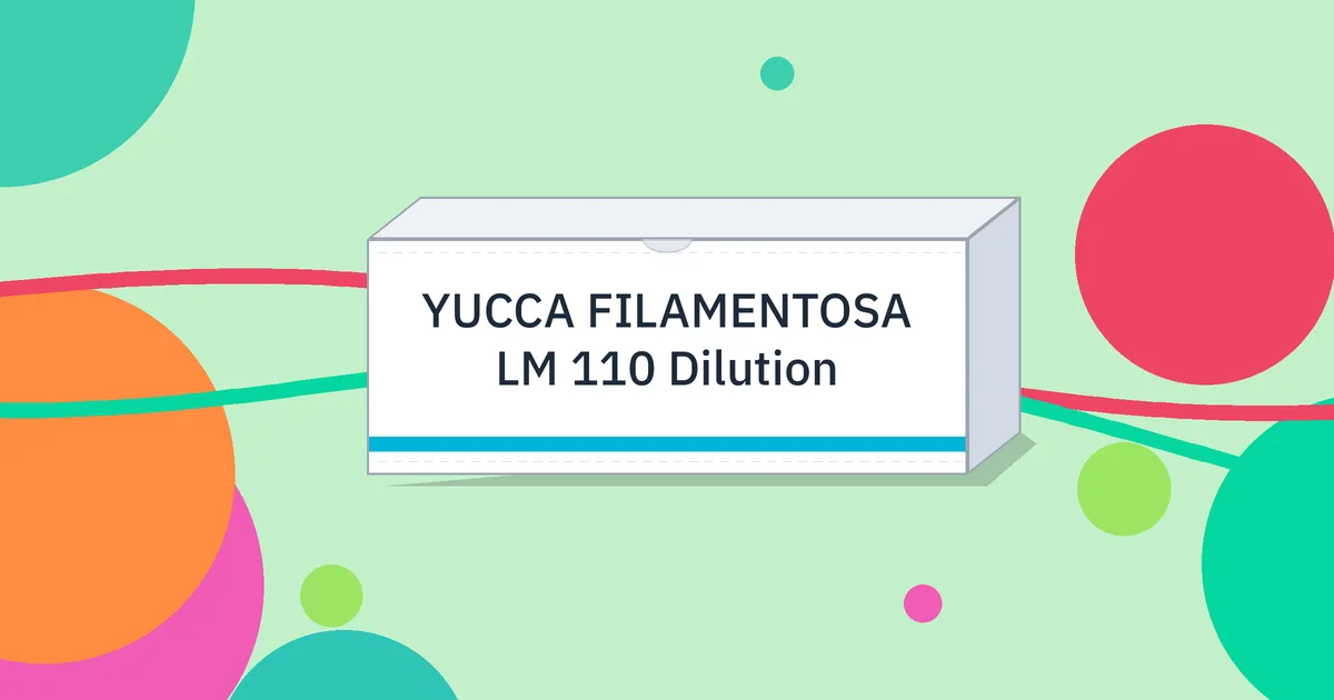 Symbolbild: Packung mit der Aufschrift YUCCA FILAMENTOSA LM 110 Dilution (PZN 13289309) – Verfügbarkeit und Bezug in Apotheken in Frankfurt am Main