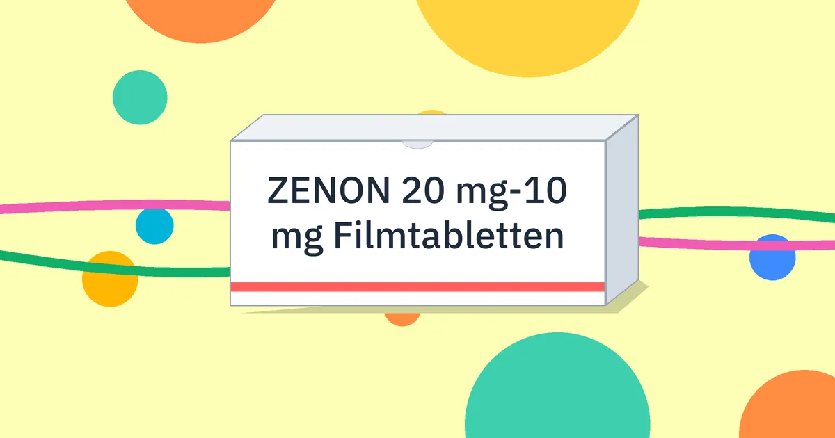 Symbolbild: Packung mit der Aufschrift ZENON 20 mg-10 mg Filmtabletten (PZN 20182262) – Verfügbarkeit und Bezug in Apotheken in Frankfurt am Main