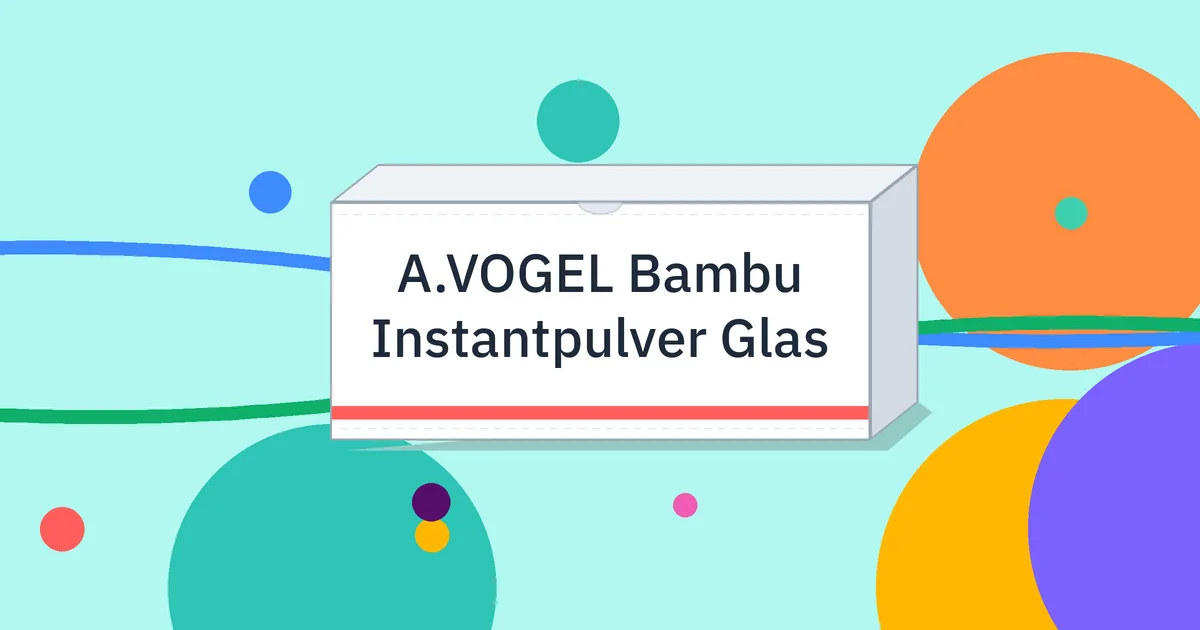 Symbolbild: Packung mit der Aufschrift A.VOGEL Bambu Instantpulver Glas (PZN 20857843) – Verfügbarkeit und Bezug in Apotheken in Frankfurt am Main