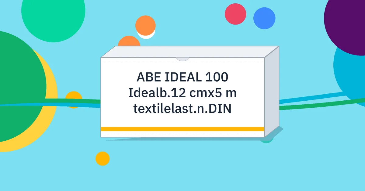 Symbolbild: Packung mit der Aufschrift ABE IDEAL 100 Idealb.12 cmx5 m textilelast.n.DIN (PZN 04853490) – Verfügbarkeit und Bezug in Apotheken in Frankfurt am Main