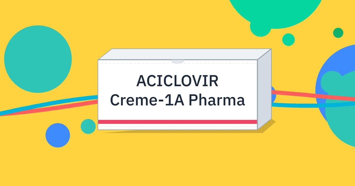 Symbolbild: Packung mit der Aufschrift ACICLOVIR Creme-1A Pharma (PZN 00870451) – Verfügbarkeit und Bezug in Apotheken in Frankfurt am Main
