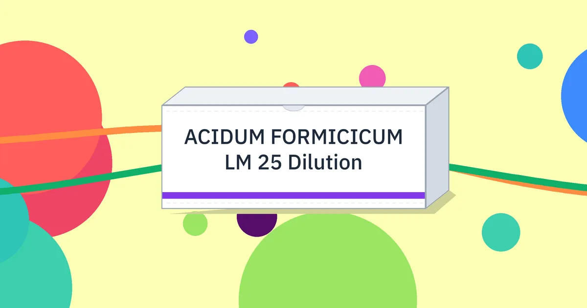 Symbolbild: Packung mit der Aufschrift ACIDUM FORMICICUM LM 25 Dilution (PZN 12752047) – Verfügbarkeit und Bezug in Apotheken in Frankfurt am Main