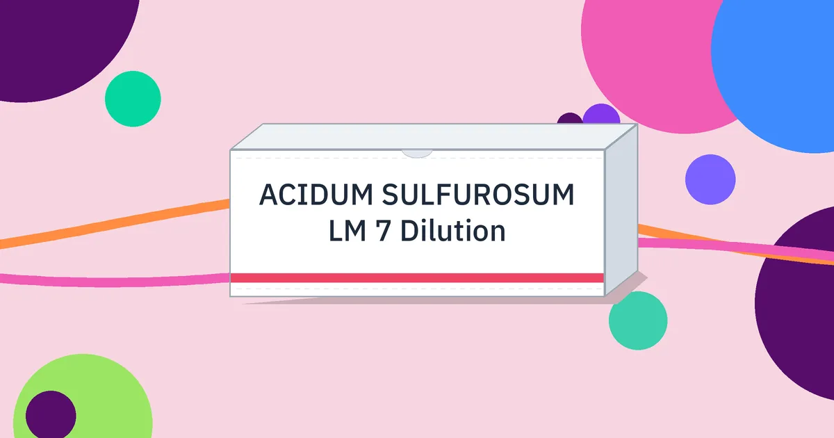Symbolbild: Packung mit der Aufschrift ACIDUM SULFUROSUM LM 7 Dilution (PZN 13284677) – Verfügbarkeit und Bezug in Apotheken in Frankfurt am Main