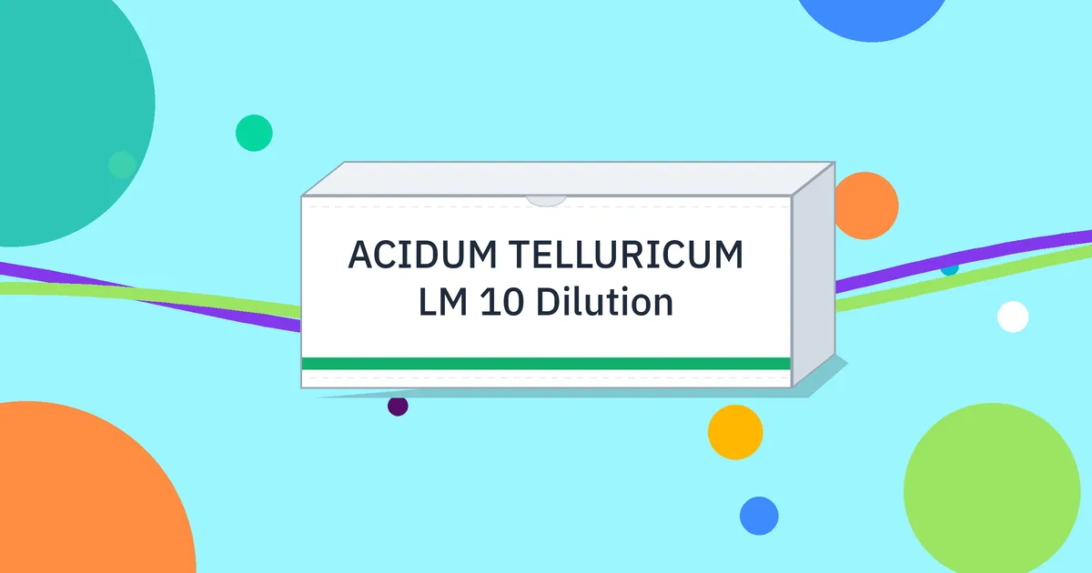 Symbolbild: Packung mit der Aufschrift ACIDUM TELLURICUM LM 10 Dilution (PZN 13287598) – Verfügbarkeit und Bezug in Apotheken in Frankfurt am Main