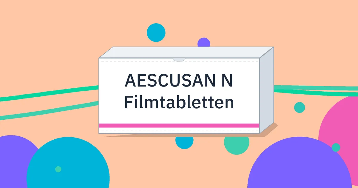 Symbolbild: Packung mit der Aufschrift AESCUSAN N Filmtabletten (PZN 13964449) – Verfügbarkeit und Bezug in Apotheken in Frankfurt am Main