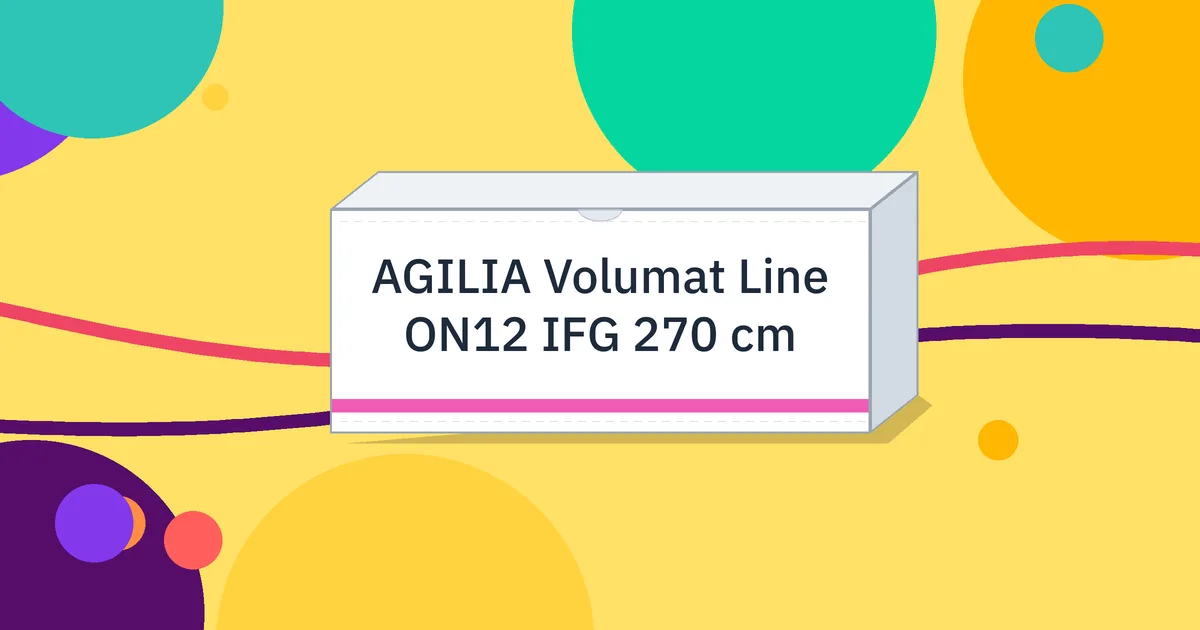 Symbolbild: Packung mit der Aufschrift AGILIA Volumat Line ON12 IFG 270 cm (PZN 07424039) – Verfügbarkeit und Bezug in Apotheken in Frankfurt am Main