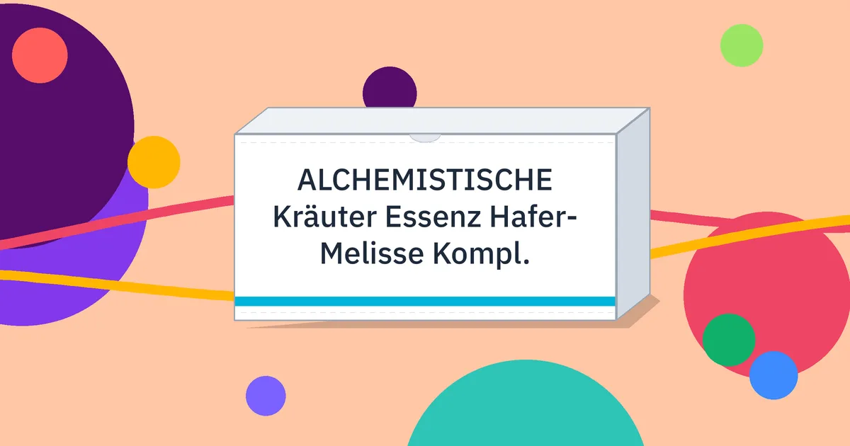 Symbolbild: Packung mit der Aufschrift ALCHEMISTISCHE Kräuter Essenz Hafer-Melisse Kompl. (PZN 12512544) – Verfügbarkeit und Bezug in Apotheken in Frankfurt am Main