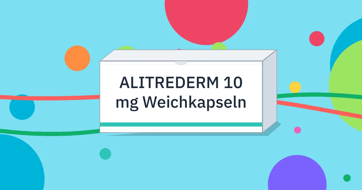 Symbolbild: Packung mit der Aufschrift ALITREDERM 10 mg Weichkapseln (PZN 14320487) – Verfügbarkeit und Bezug in Apotheken in Frankfurt am Main