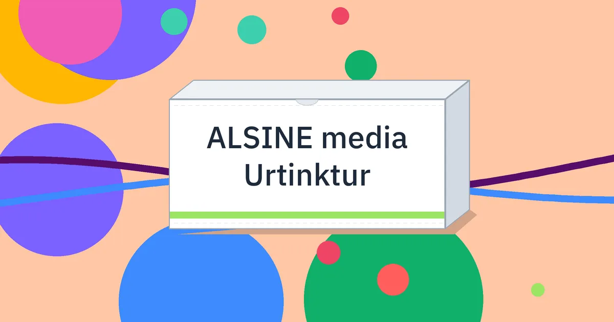 Symbolbild: Packung mit der Aufschrift ALSINE media Urtinktur (PZN 04202717) – Verfügbarkeit und Bezug in Apotheken in Frankfurt am Main