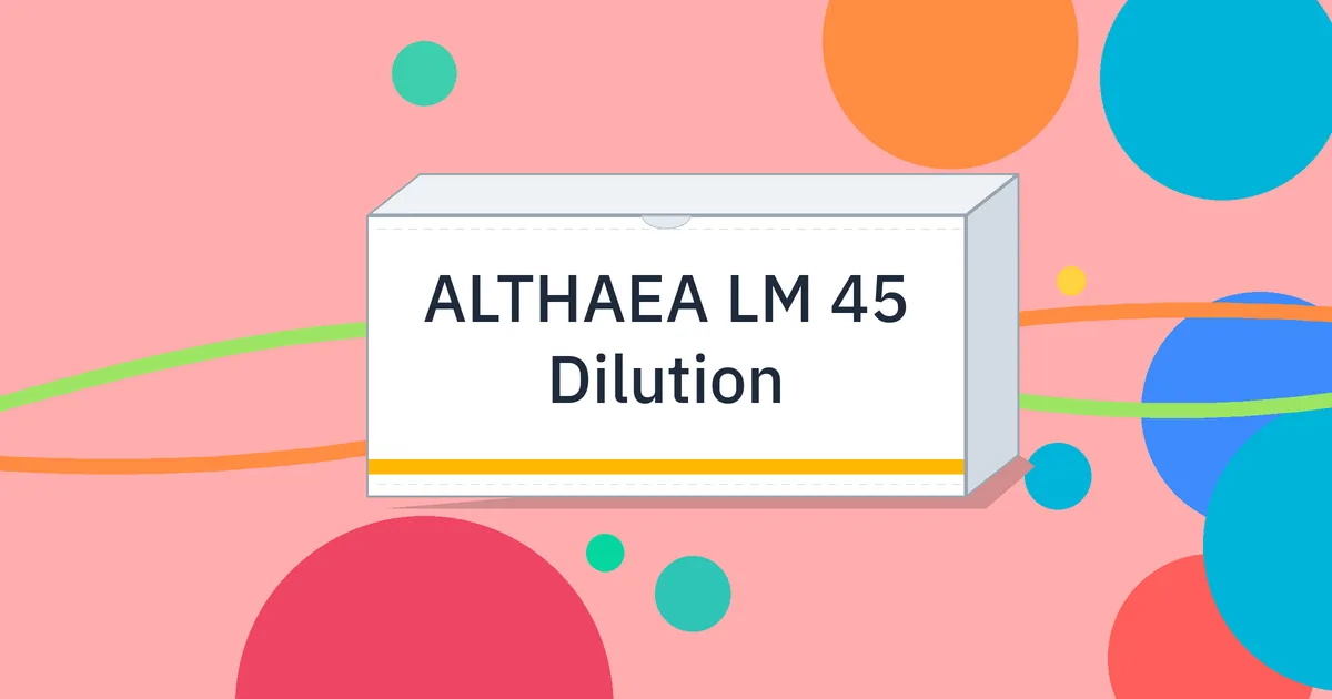 Symbolbild: Packung mit der Aufschrift ALTHAEA LM 45 Dilution (PZN 13315521) – Verfügbarkeit und Bezug in Apotheken in Frankfurt am Main