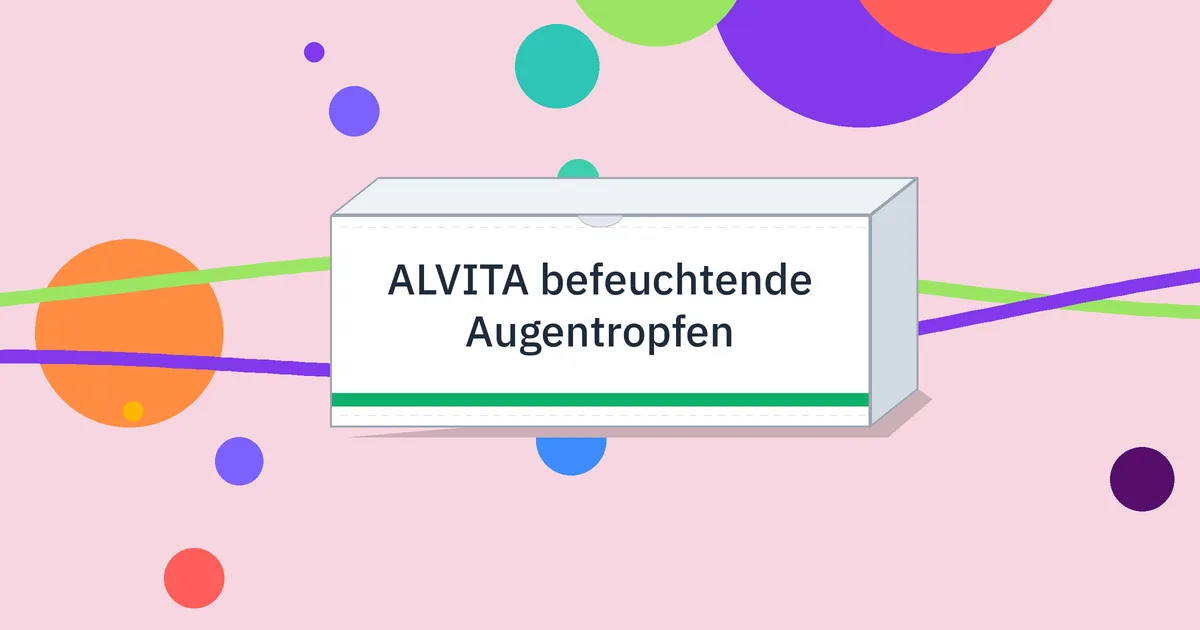 Symbolbild: Packung mit der Aufschrift ALVITA befeuchtende Augentropfen (PZN 18456321) – Verfügbarkeit und Bezug in Apotheken in Frankfurt am Main