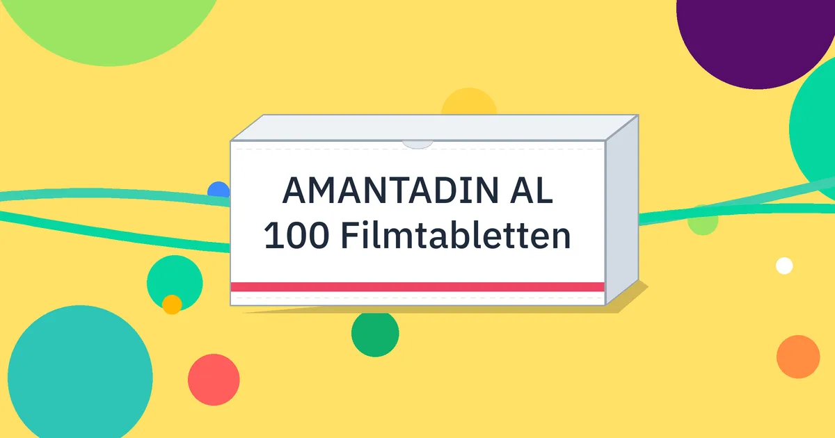 Symbolbild: Packung mit der Aufschrift AMANTADIN AL 100 Filmtabletten (PZN 00183762) – Verfügbarkeit und Bezug in Apotheken in Frankfurt am Main