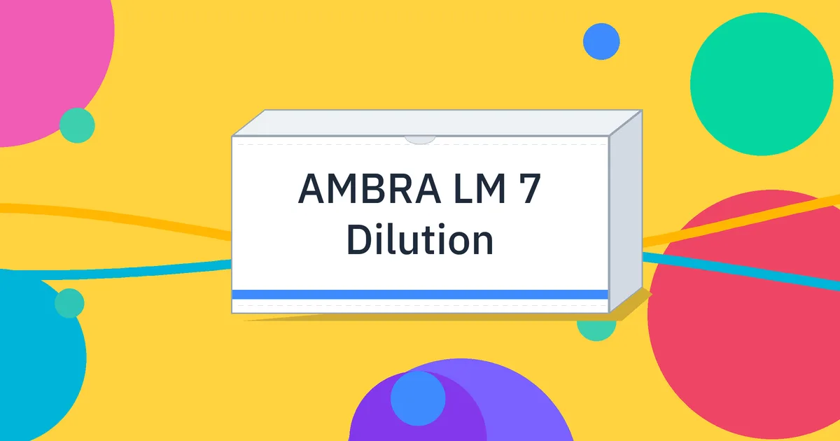 Symbolbild: Packung mit der Aufschrift AMBRA LM 7 Dilution (PZN 12759730) – Verfügbarkeit und Bezug in Apotheken in Frankfurt am Main