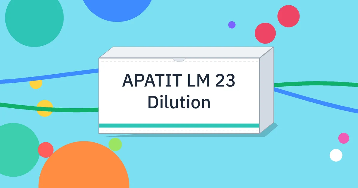 Symbolbild: Packung mit der Aufschrift APATIT LM 23 Dilution (PZN 13377580) – Verfügbarkeit und Bezug in Apotheken in Frankfurt am Main