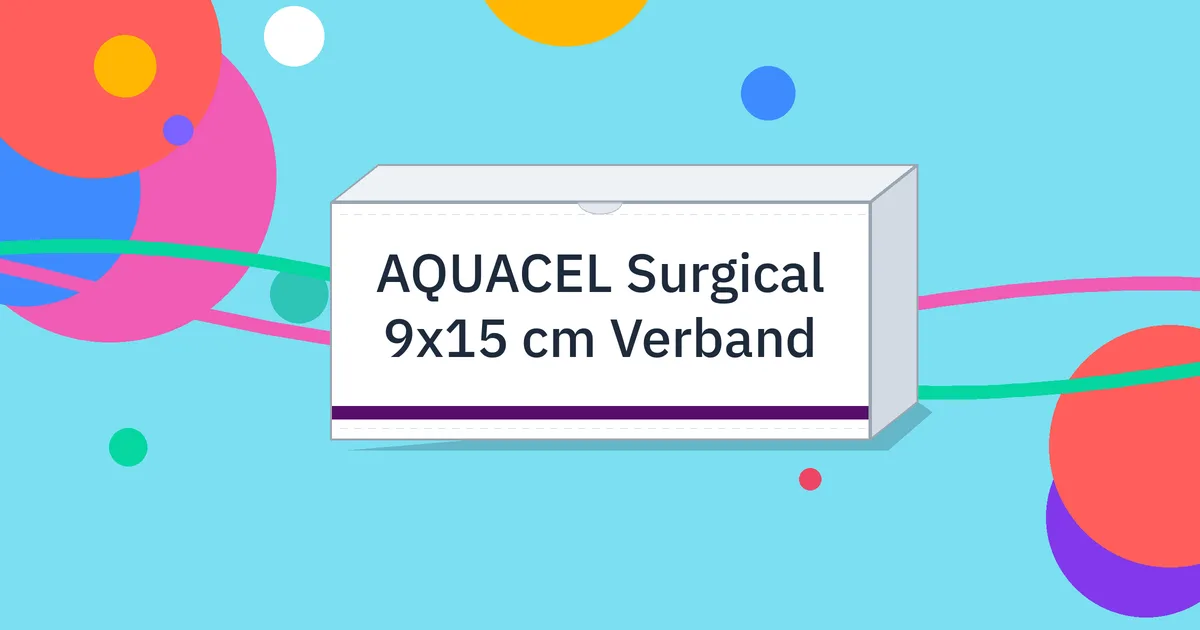 Symbolbild: Packung mit der Aufschrift AQUACEL Surgical 9x15 cm Verband (PZN 09935465) – Verfügbarkeit und Bezug in Apotheken in Frankfurt am Main