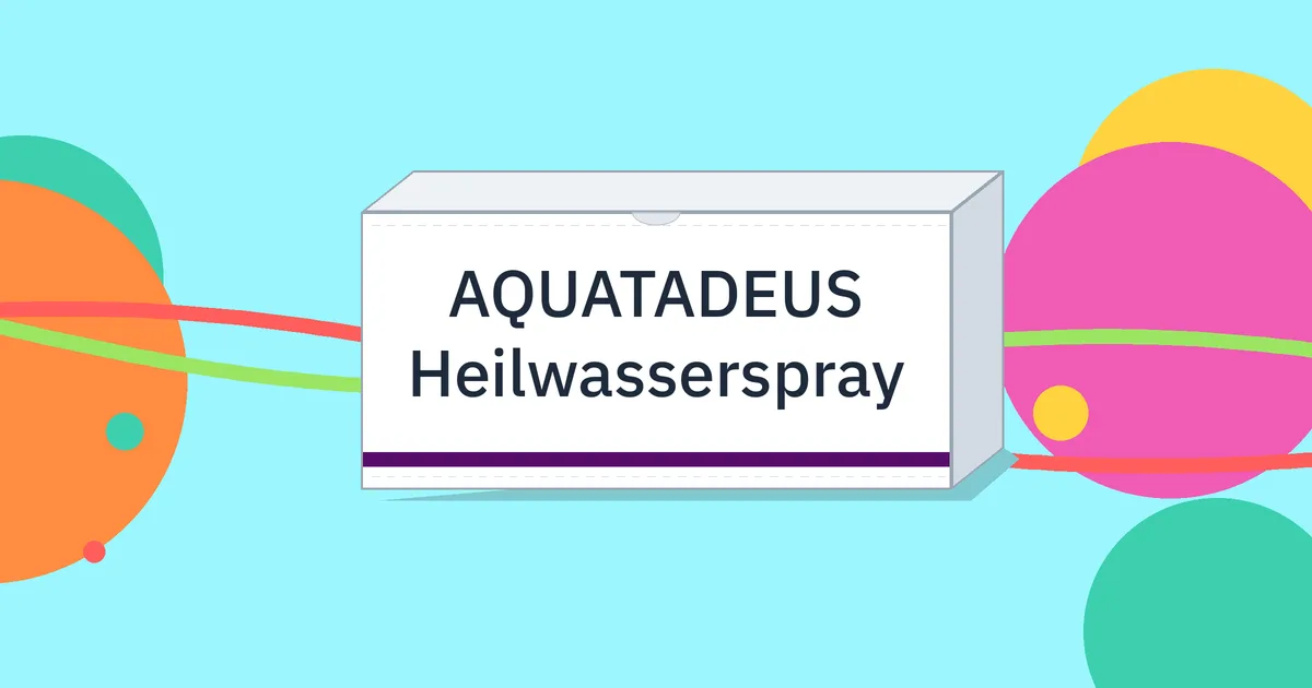 Symbolbild: Packung mit der Aufschrift AQUATADEUS Heilwasserspray (PZN 18486003) – Verfügbarkeit und Bezug in Apotheken in Frankfurt am Main