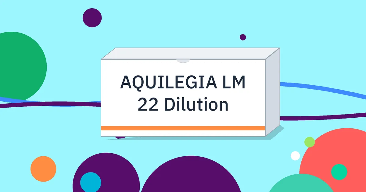 Symbolbild: Packung mit der Aufschrift AQUILEGIA LM 22 Dilution (PZN 13383988) – Verfügbarkeit und Bezug in Apotheken in Frankfurt am Main