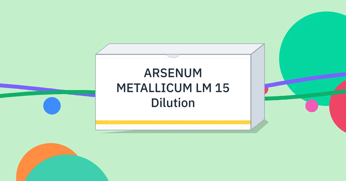 Symbolbild: Packung mit der Aufschrift ARSENUM METALLICUM LM 15 Dilution (PZN 12779371) – Verfügbarkeit und Bezug in Apotheken in Frankfurt am Main