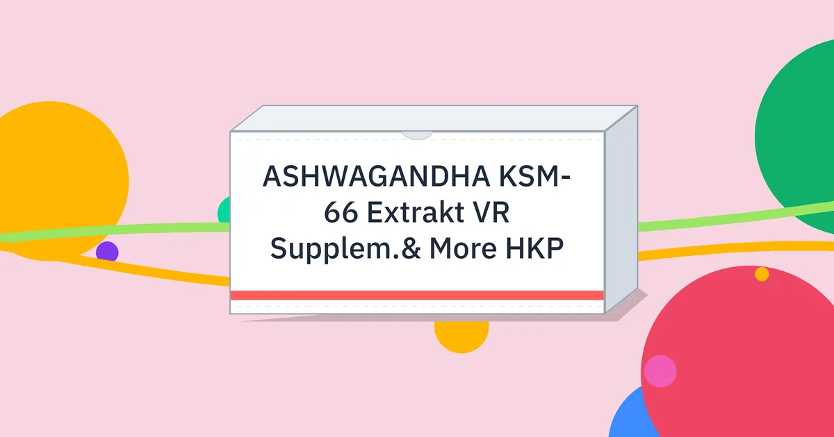 Symbolbild: Packung mit der Aufschrift ASHWAGANDHA KSM-66 Extrakt VR Supplem.& More HKP (PZN 20622092) – Verfügbarkeit und Bezug in Apotheken in Frankfurt am Main