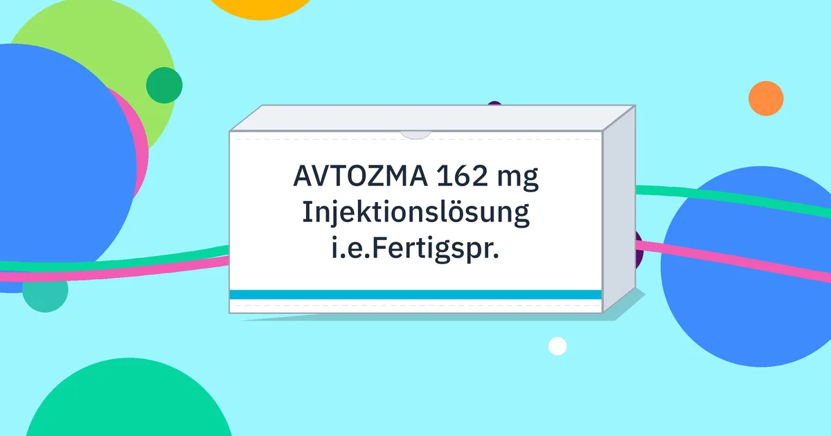 Symbolbild: Packung mit der Aufschrift AVTOZMA 162 mg Injektionslösung i.e.Fertigspr. (PZN 20403562) – Verfügbarkeit und Bezug in Apotheken in Frankfurt am Main
