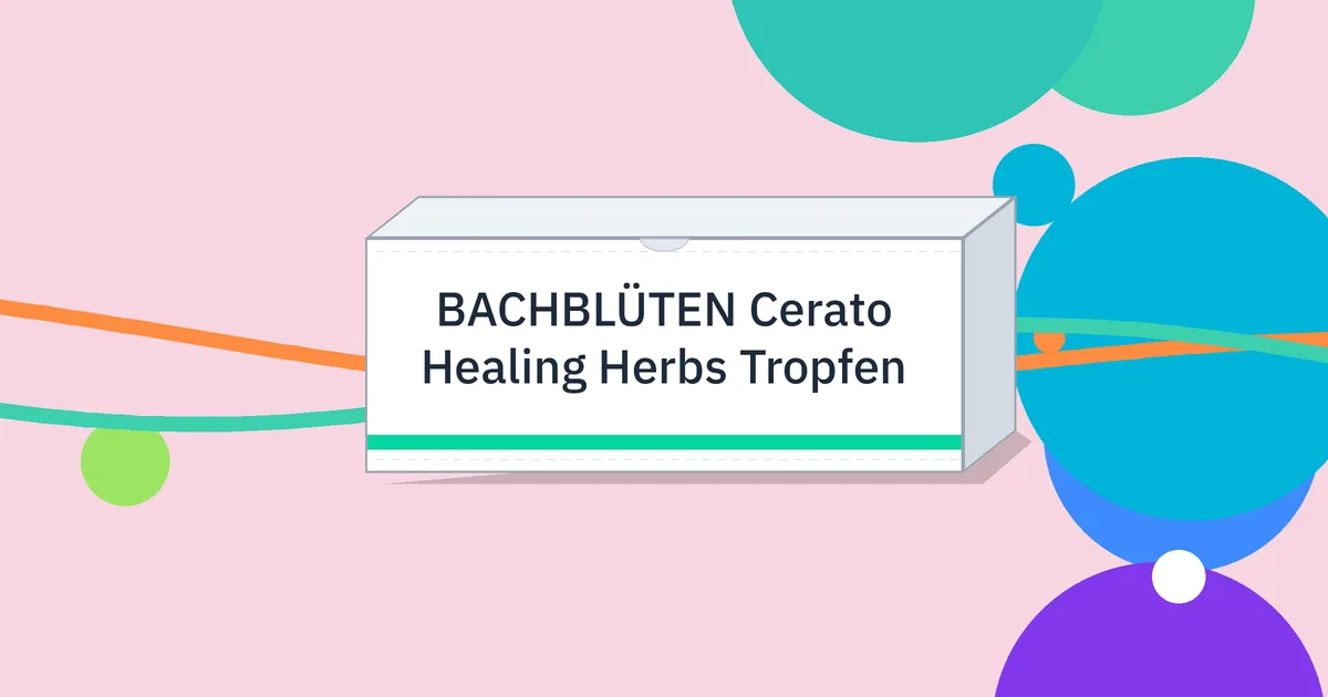 Symbolbild: Packung mit der Aufschrift BACHBLÜTEN Cerato Healing Herbs Tropfen (PZN 07364389) – Verfügbarkeit und Bezug in Apotheken in Frankfurt am Main