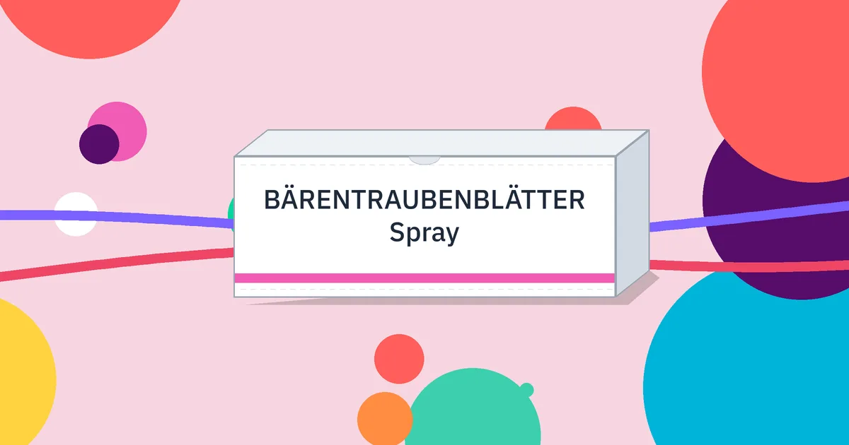 Symbolbild: Packung mit der Aufschrift BÄRENTRAUBENBLÄTTER Spray (PZN 11712028) – Verfügbarkeit und Bezug in Apotheken in Frankfurt am Main