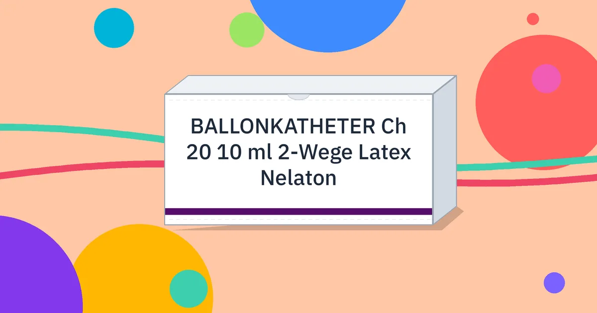 Symbolbild: Packung mit der Aufschrift BALLONKATHETER Ch 20 10 ml 2-Wege Latex Nelaton (PZN 00786331) – Verfügbarkeit und Bezug in Apotheken in Frankfurt am Main