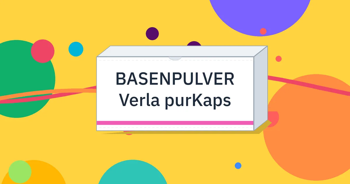 Symbolbild: Packung mit der Aufschrift BASENPULVER Verla purKaps (PZN 12531889) – Verfügbarkeit und Bezug in Apotheken in Frankfurt am Main