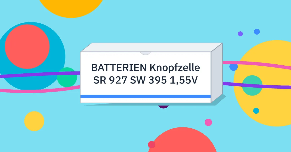 Symbolbild: Packung mit der Aufschrift BATTERIEN Knopfzelle SR 927 SW 395 1,55V (PZN 01356822) – Verfügbarkeit und Bezug in Apotheken in Frankfurt am Main