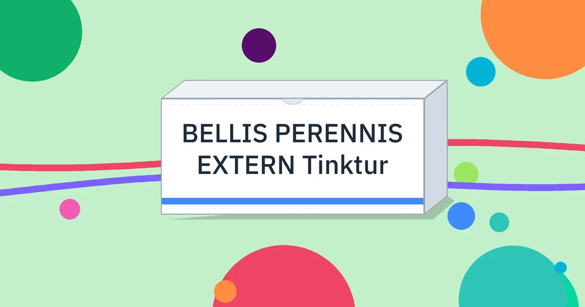 Symbolbild: Packung mit der Aufschrift BELLIS PERENNIS EXTERN Tinktur (PZN 02894622) – Verfügbarkeit und Bezug in Apotheken in Frankfurt am Main