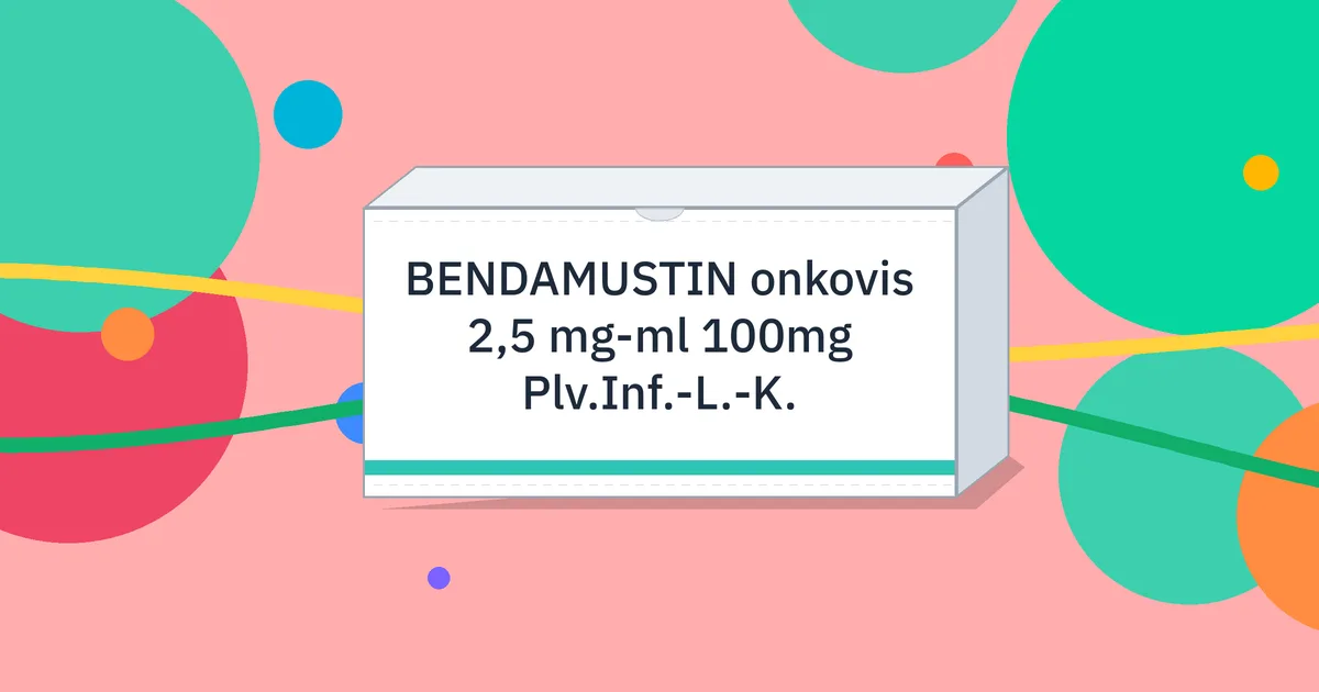 Symbolbild: Packung mit der Aufschrift BENDAMUSTIN onkovis 2,5 mg-ml 100mg Plv.Inf.-L.-K. (PZN 11173152) – Verfügbarkeit und Bezug in Apotheken in Frankfurt am Main