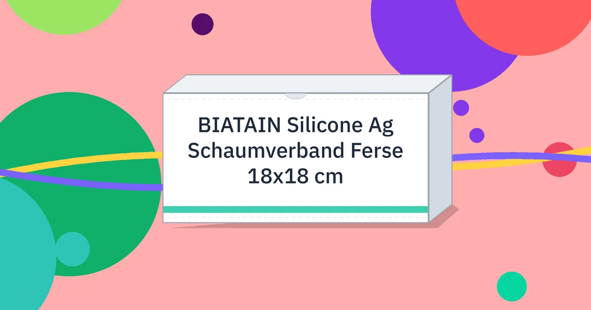 Symbolbild: Packung mit der Aufschrift BIATAIN Silicone Ag Schaumverband Ferse 18x18 cm (PZN 13704530) – Verfügbarkeit und Bezug in Apotheken in Frankfurt am Main