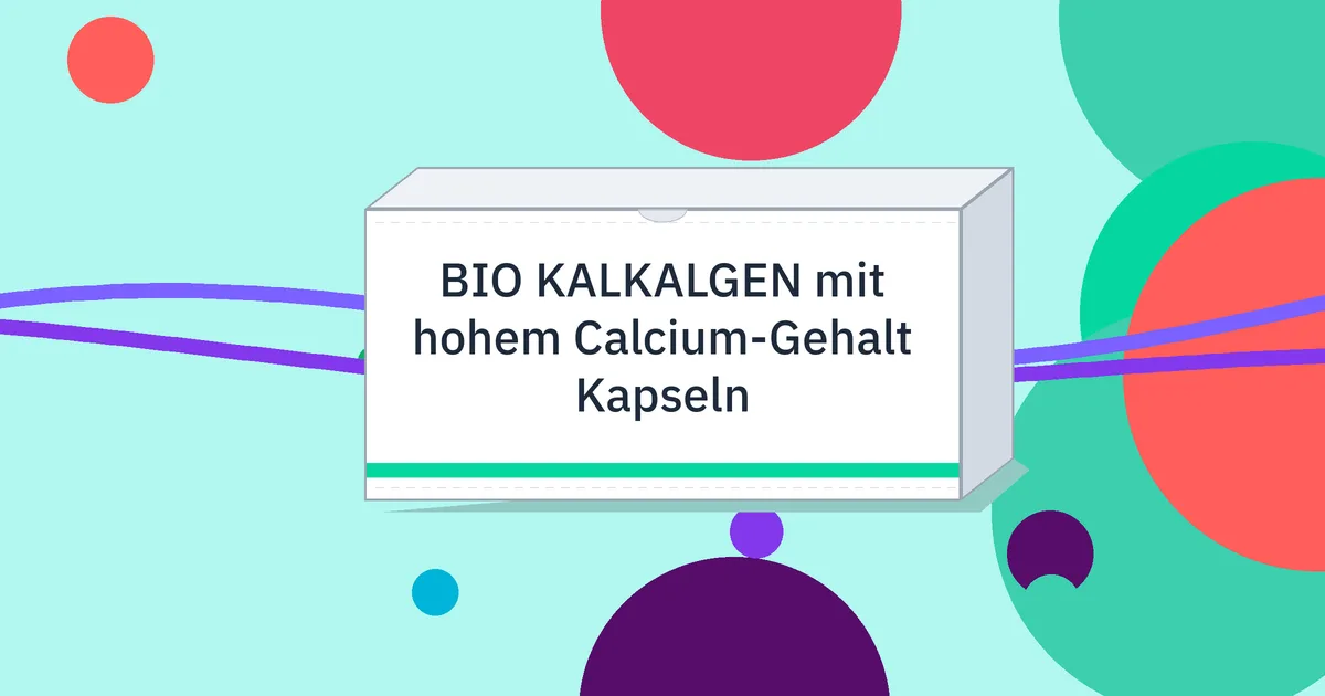 Symbolbild: Packung mit der Aufschrift BIO KALKALGEN mit hohem Calcium-Gehalt Kapseln (PZN 17304520) – Verfügbarkeit und Bezug in Apotheken in Frankfurt am Main