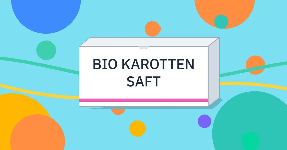 Symbolbild: Packung mit der Aufschrift BIO KAROTTEN SAFT (PZN 11887667) – Verfügbarkeit und Bezug in Apotheken in Frankfurt am Main