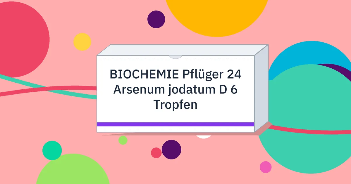 Symbolbild: Packung mit der Aufschrift BIOCHEMIE Pflüger 24 Arsenum jodatum D 6 Tropfen (PZN 09298739) – Verfügbarkeit und Bezug in Apotheken in Frankfurt am Main
