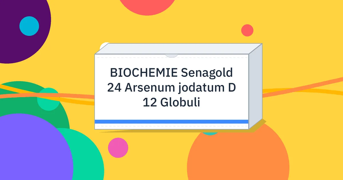 Symbolbild: Packung mit der Aufschrift BIOCHEMIE Senagold 24 Arsenum jodatum D 12 Globuli (PZN 09215073) – Verfügbarkeit und Bezug in Apotheken in Frankfurt am Main