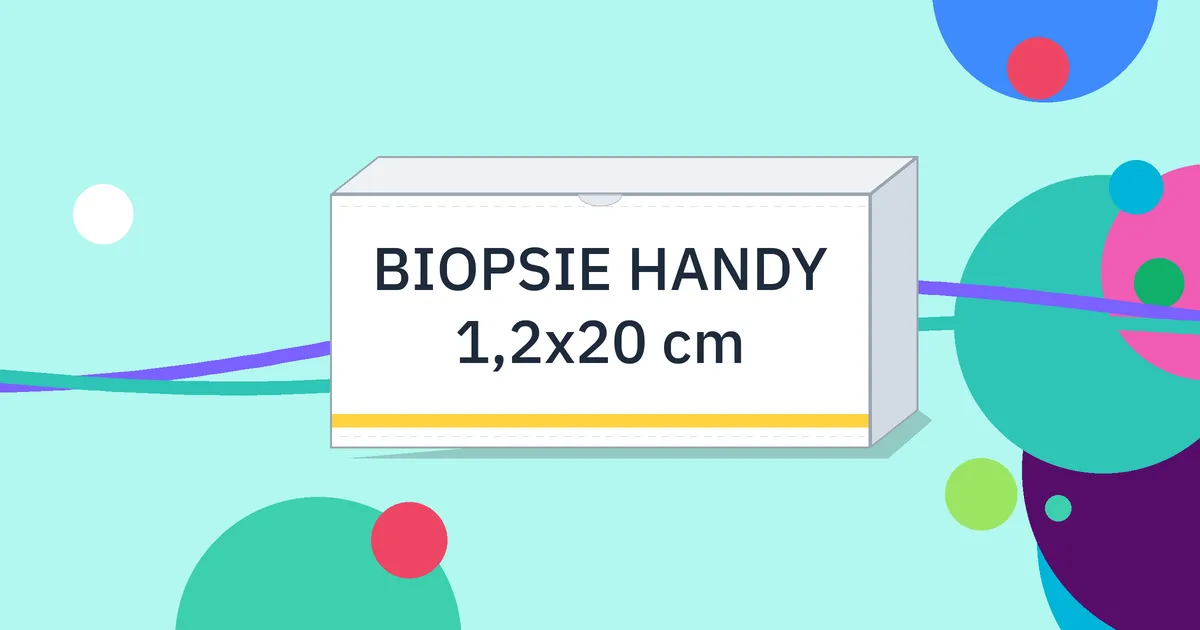 Symbolbild: Packung mit der Aufschrift BIOPSIE HANDY 1,2x20 cm (PZN 20085435) – Verfügbarkeit und Bezug in Apotheken in Frankfurt am Main