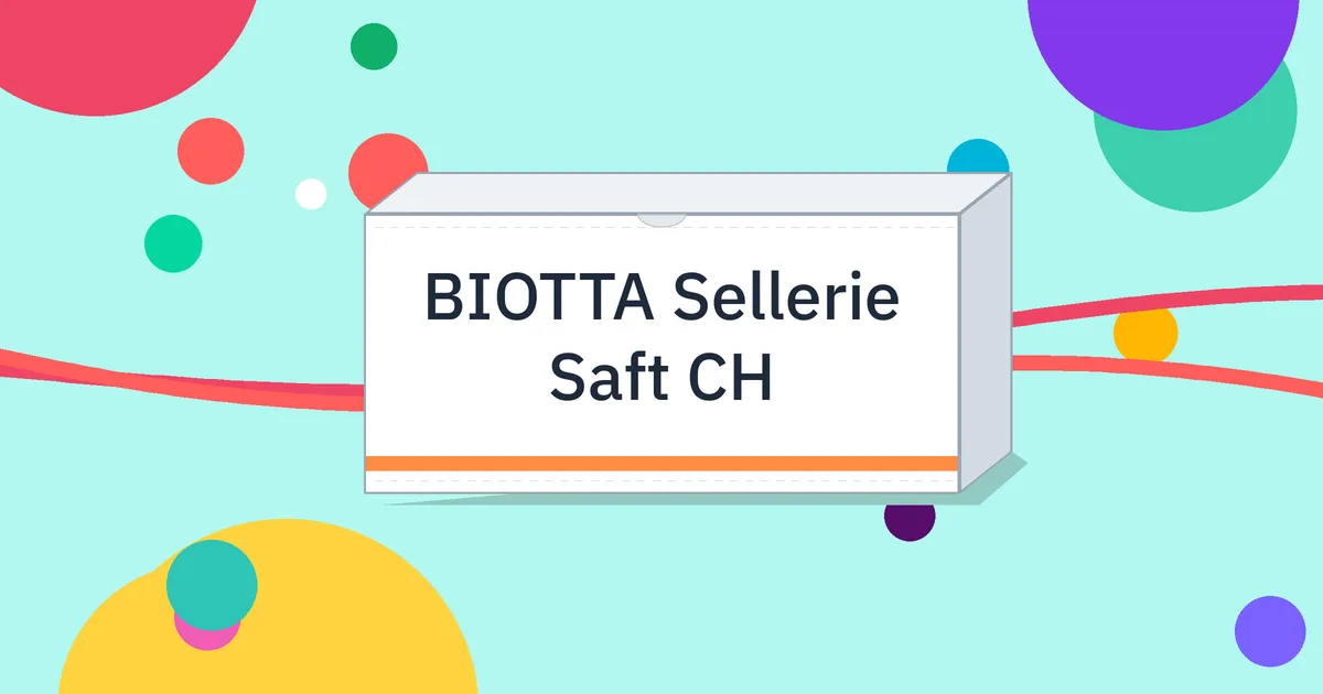 Symbolbild: Packung mit der Aufschrift BIOTTA Sellerie Saft CH (PZN 12650499) – Verfügbarkeit und Bezug in Apotheken in Frankfurt am Main
