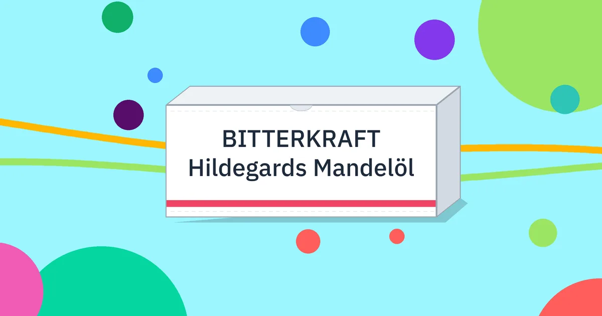 Symbolbild: Packung mit der Aufschrift BITTERKRAFT Hildegards Mandelöl (PZN 19307391) – Verfügbarkeit und Bezug in Apotheken in Frankfurt am Main