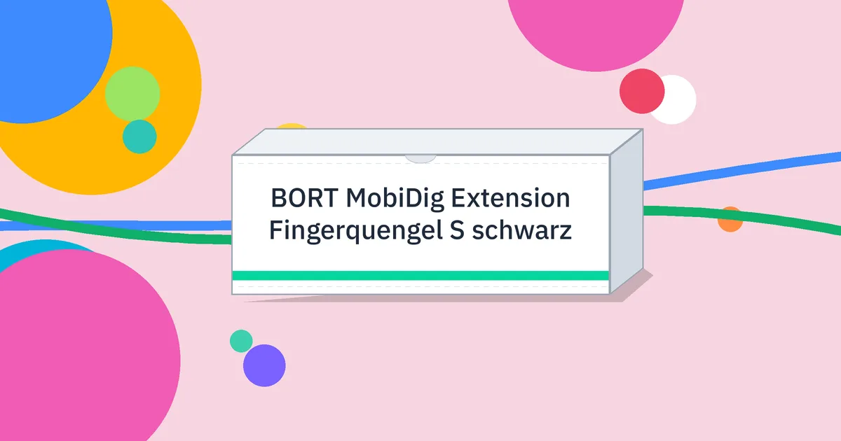 Symbolbild: Packung mit der Aufschrift BORT MobiDig Extension Fingerquengel S schwarz (PZN 03808286) – Verfügbarkeit und Bezug in Apotheken in Frankfurt am Main